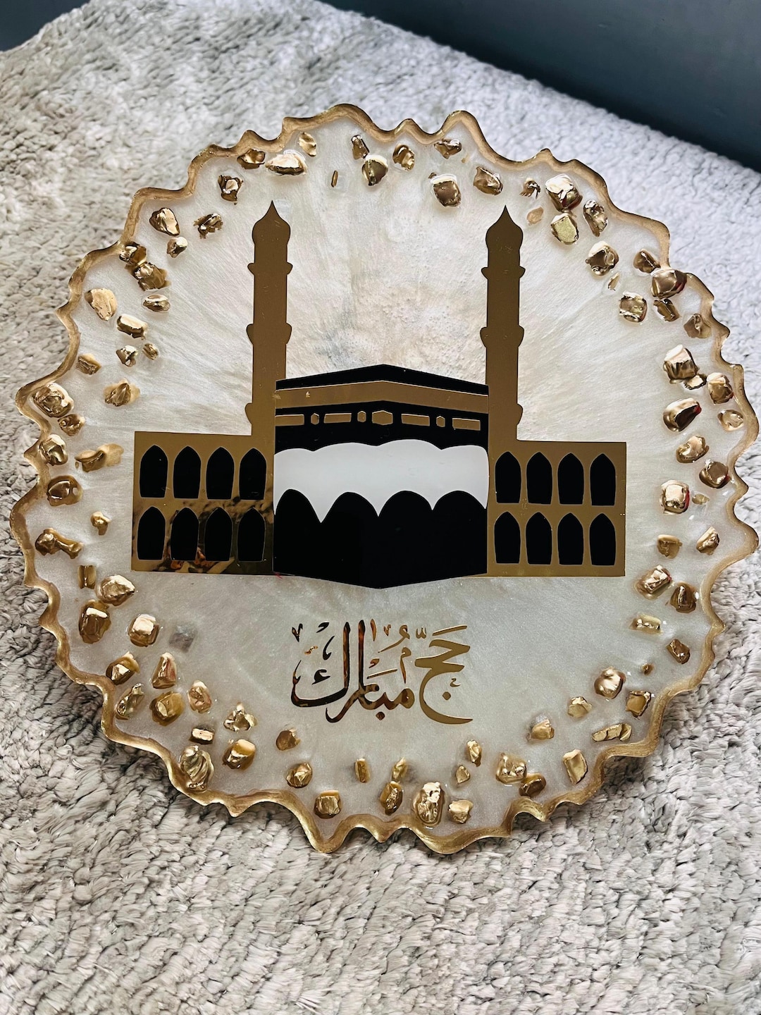 Islamic Resin Wall Art | Hajj Mubarak Kaaba Decor | Handmade Islamic ...