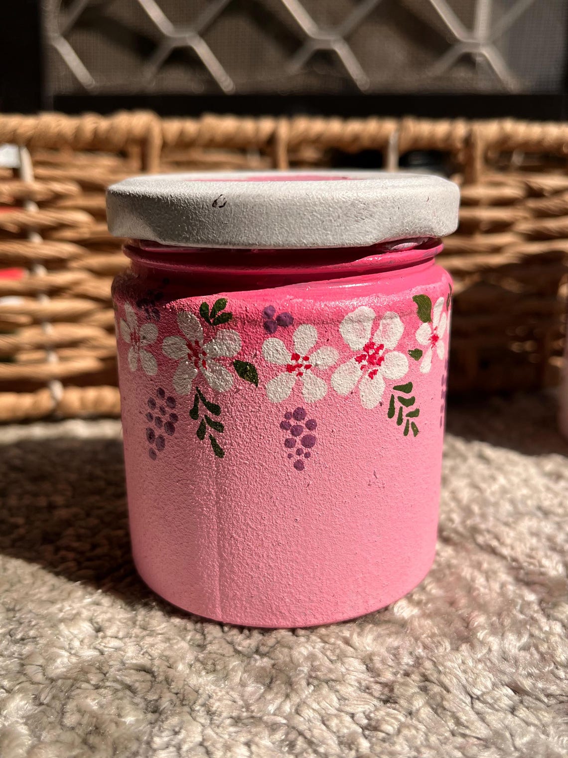 Hand-painted Glass Jar for Home Decor or Storage – Perfect Christmas ...