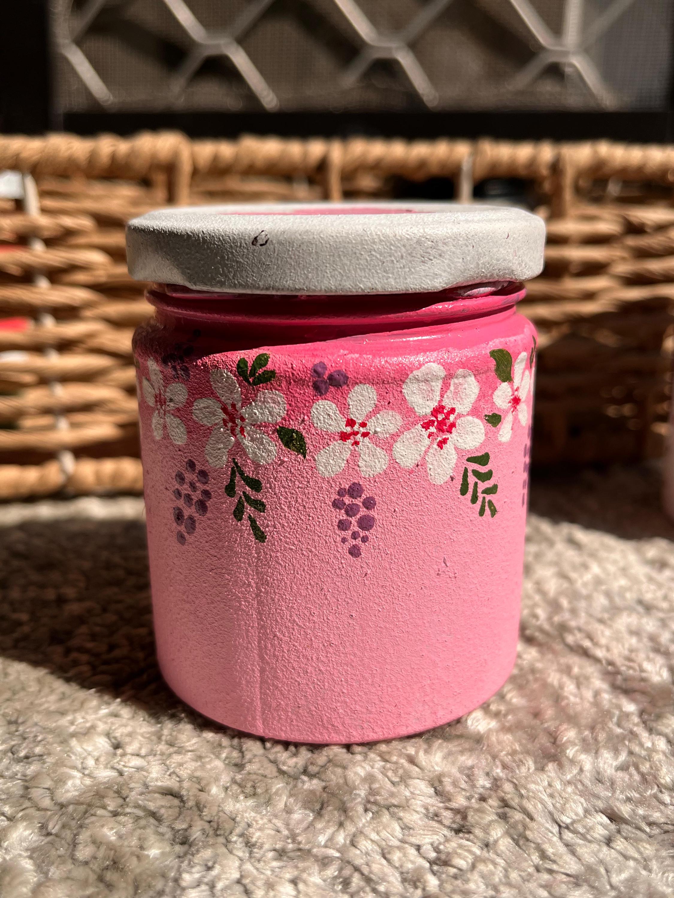 Hand-painted Glass Jar for Home Decor or Storage – Perfect Christmas ...