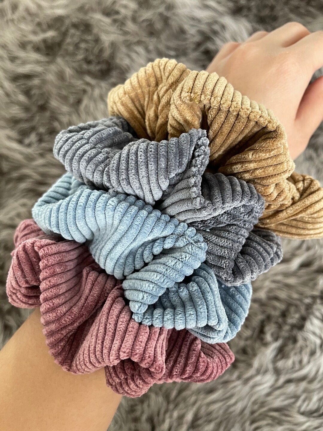 Super Giant Corduroy Scrunchies | Pastel Scrunchies | Pastel Blue ...