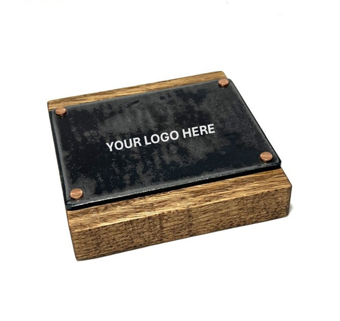 Handcrafted Forged Steel & Red Oak Coasters - Custom Corporate Gifts ...