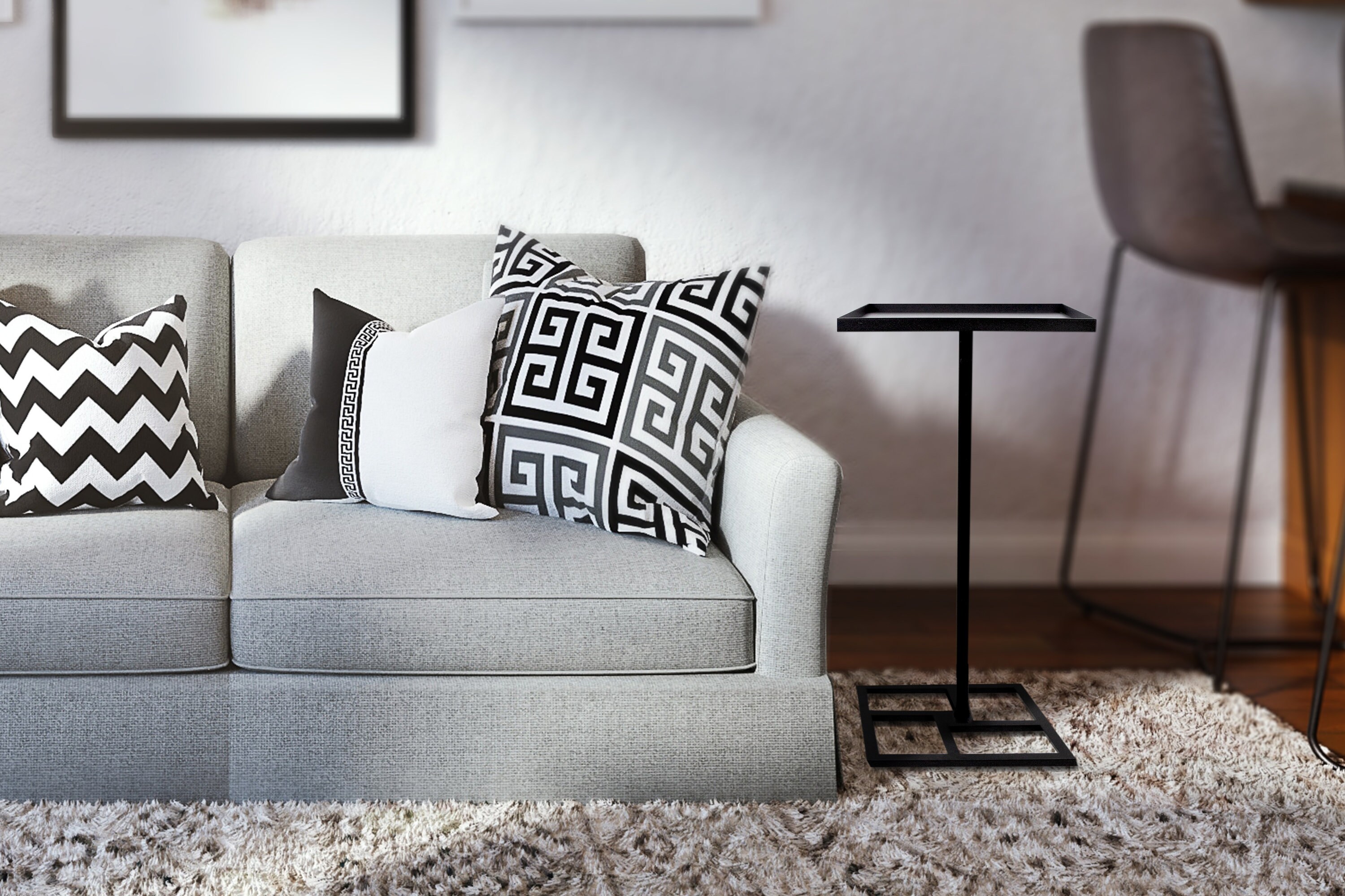 All Metal Modern Martini Table With Decorative Geometric Base - Etsy