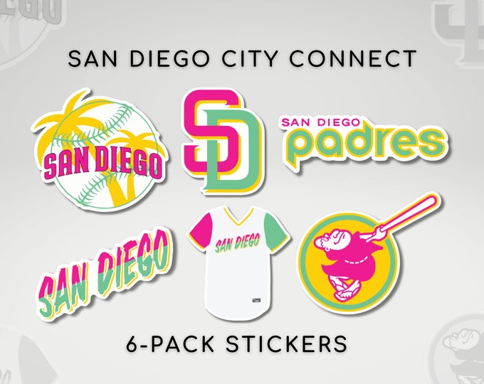 San Diego City Connect Stickers 6 Pack Etsy