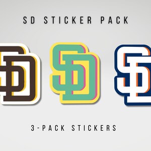 San Diego SD Stickers 3-pack - Etsy