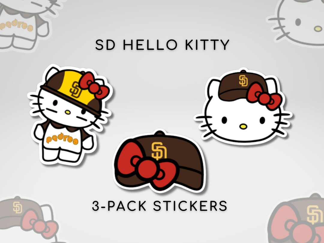 Hello Kitty Padres San Diego Stickers 3 Pack - Etsy
