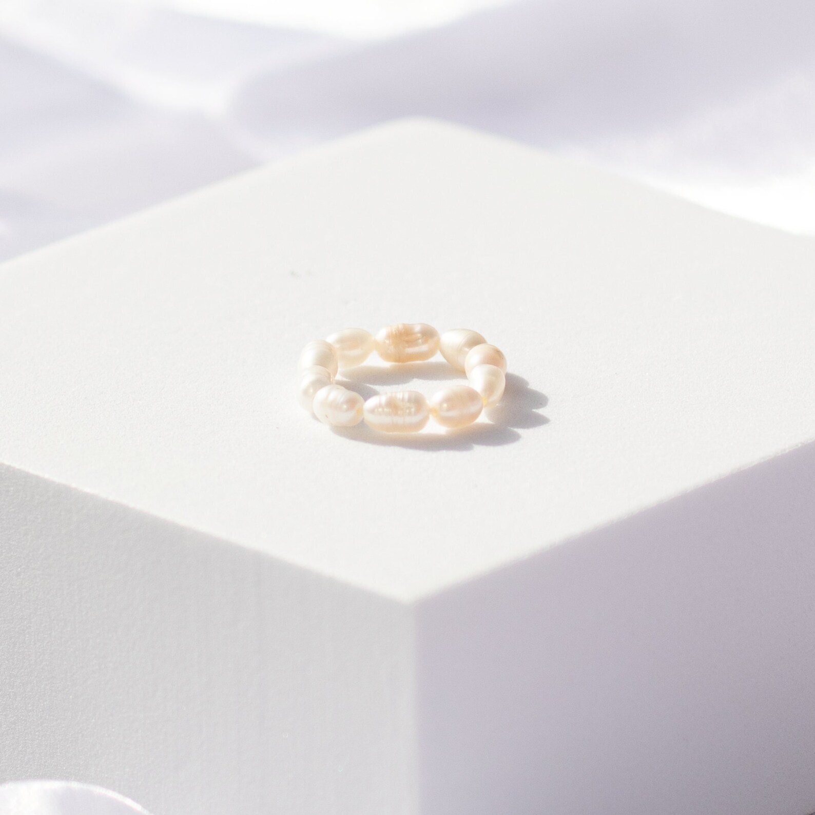 Elastic Freshwater Pearl Ring Adjustable / Stretch Ring - Etsy