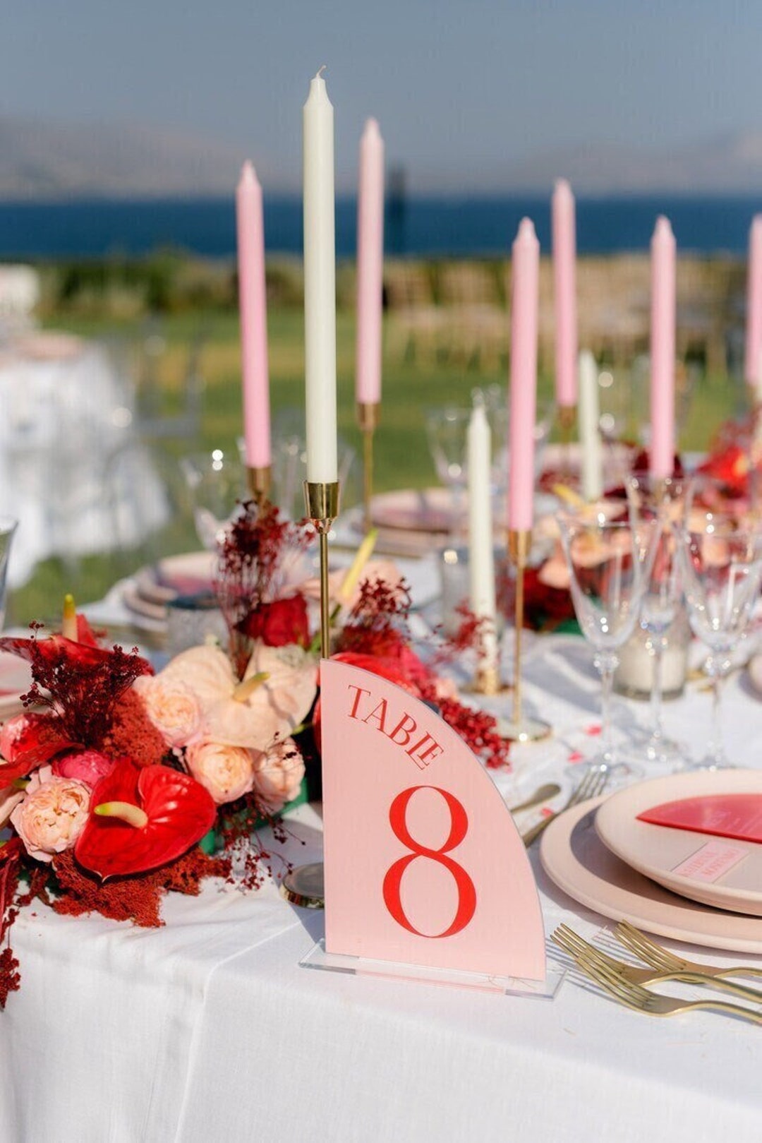 Pink Table Numbers Acrylic Table Numbers Wedding Table Numbers Pink ...