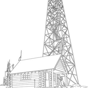Fire Lookouts of the West Coloring Book - Etsy
