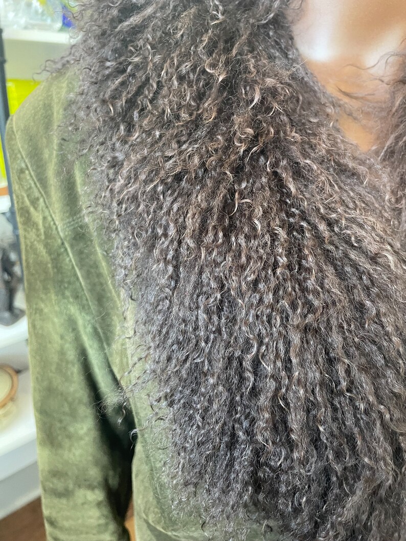 Shearling Pennylane Coat Vintage 1970s Ferrara Olive Green Suede and ...