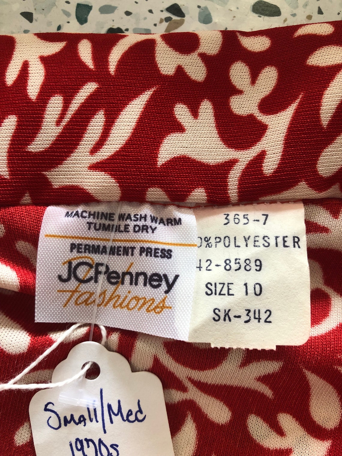 1970s Jcpenney Red Pasley Button Down - Etsy