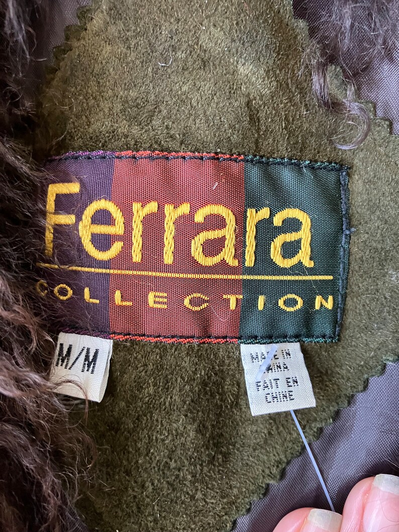 Shearling Pennylane Coat Vintage 1970s Ferrara Olive Green Suede and ...