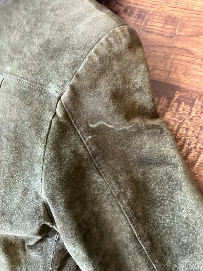 Shearling Pennylane Coat Vintage 1970s Ferrara Olive Green Suede and ...