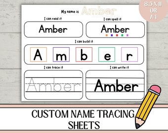 Custom Name Tracing Sheet Regular and Cursive Handwriting Practice ...