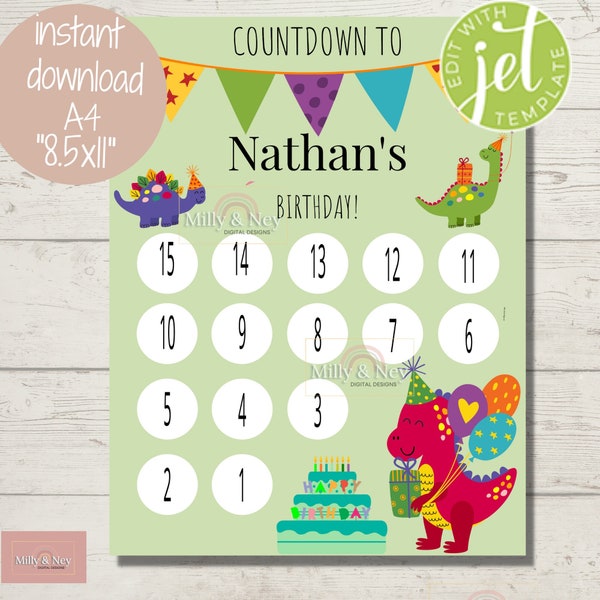 Birthday Countdown Calendar for Kids - Etsy