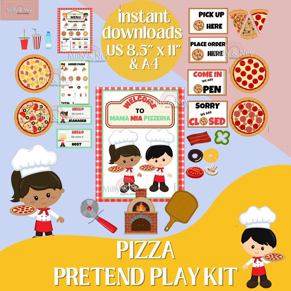 Pizza Dramatic Play, Pretend Play Teacher, Pretend Play Restaurant ...