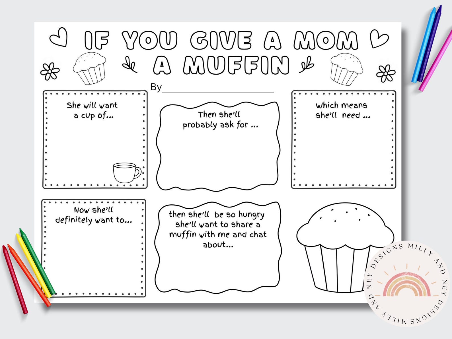 Muffins With Mom Printable, Editable Mother's Day Invitation, Fun Kid's ...