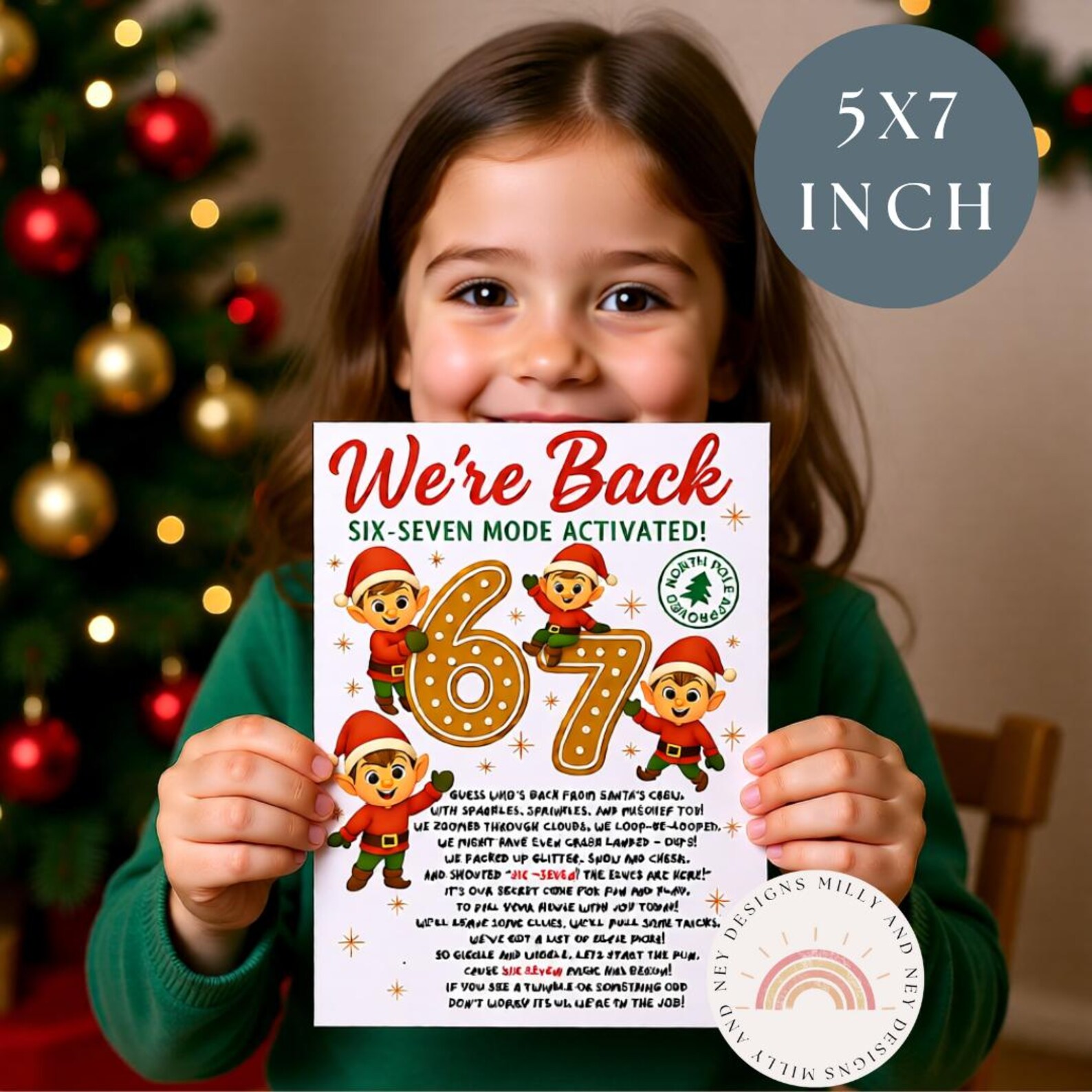 Elf Arrival 6 7 Letter - Six Seven Meme 67 Ideas for Child's Elf - Etsy