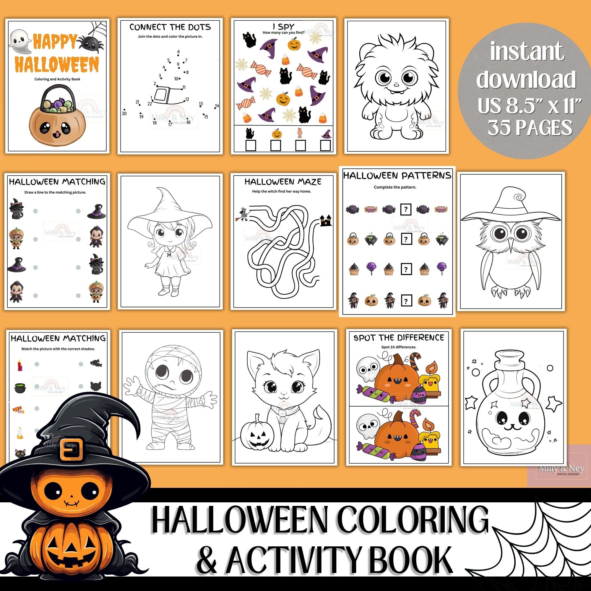 Printable Halloween Activity Worksheets Pre K Halloween - Etsy