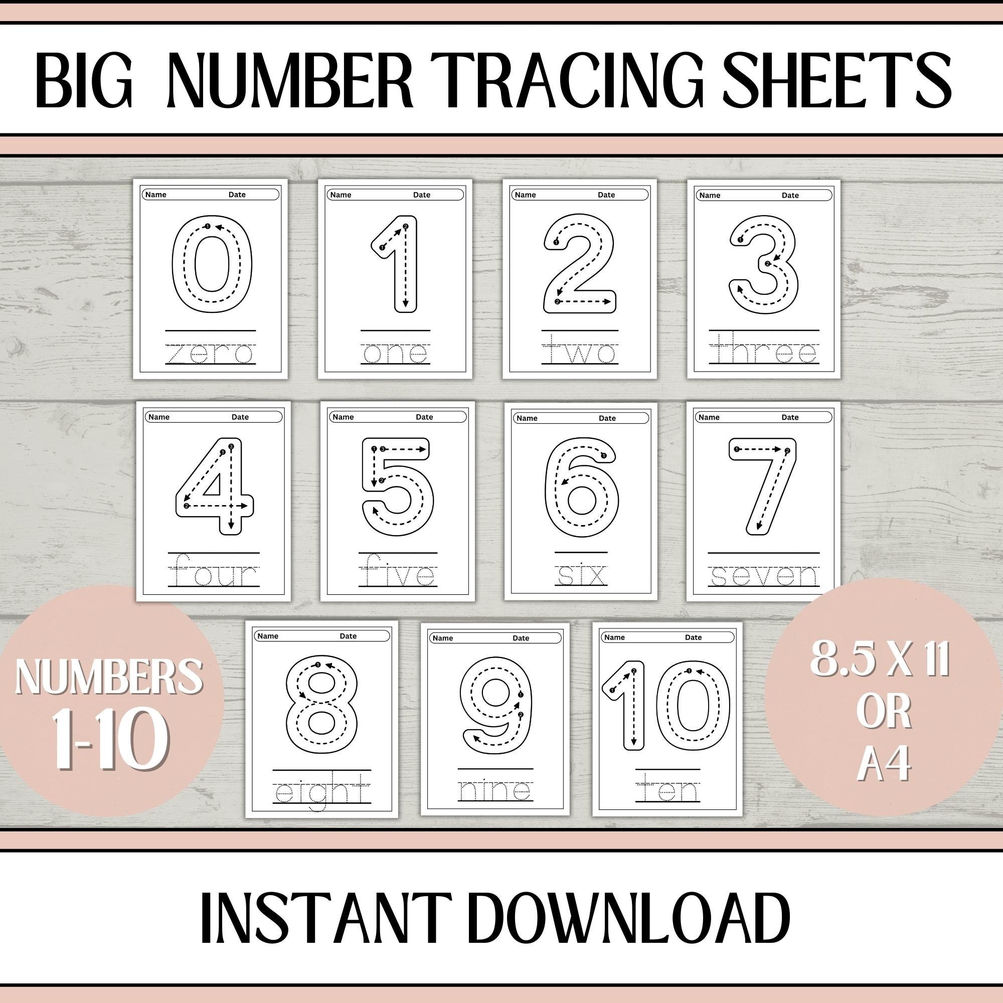 Tracing Numbers 1-10 Printable Number Tracing Worksheets for ...