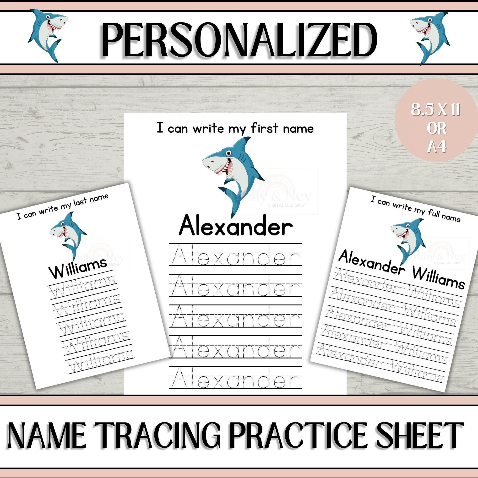 Personalized Name Trace Handwriting Worksheet Kids Printable ...