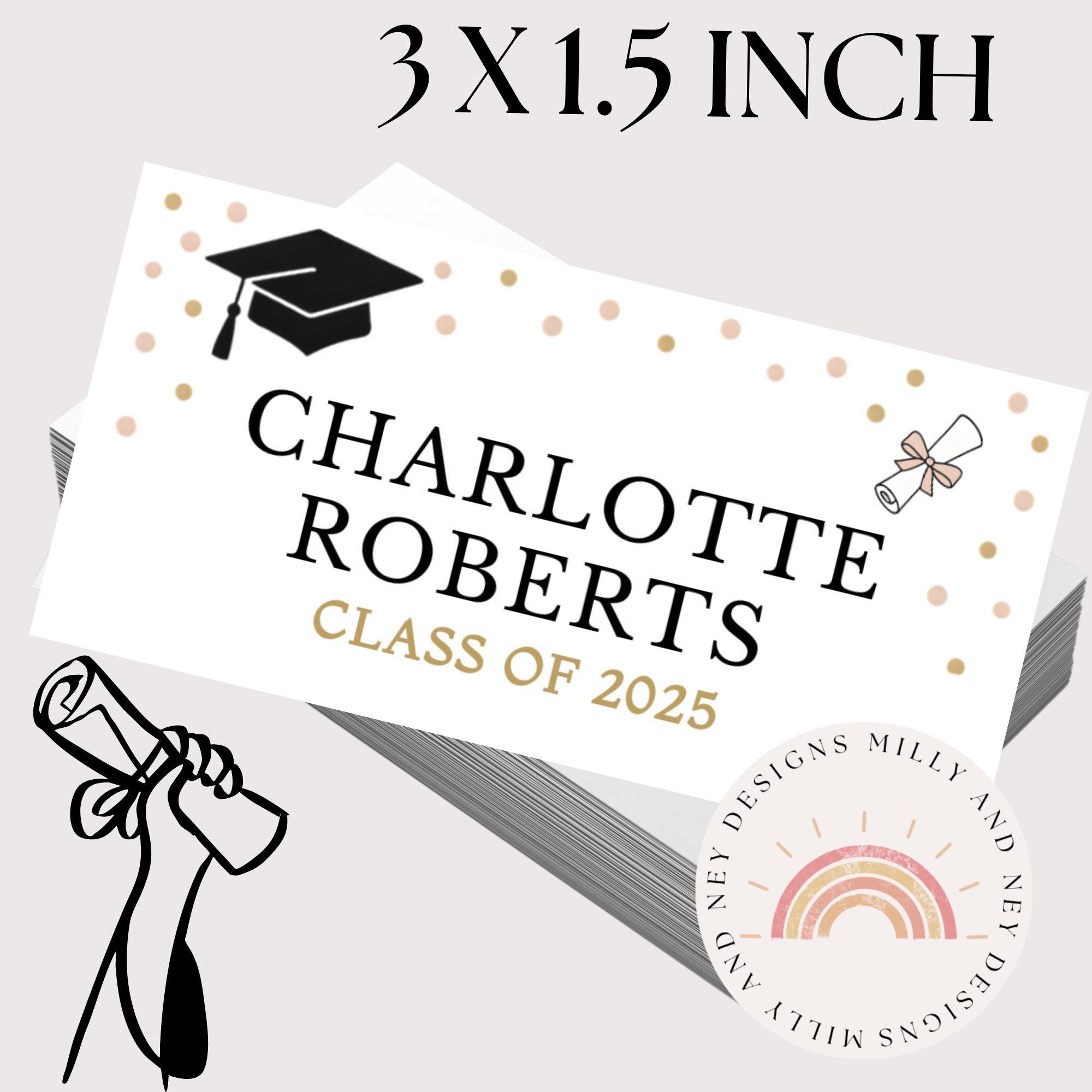 Graduation Name Card Announcement Printable, Custom Editable Templates ...