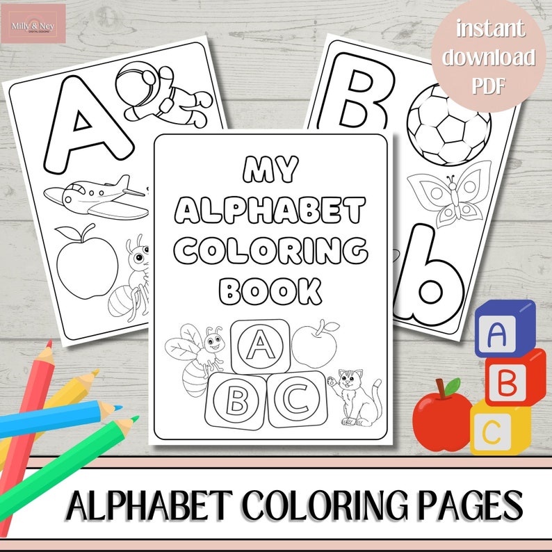 A to Z Alphabet Coloring Pages Pre School Pdf Coloring Pages With ...