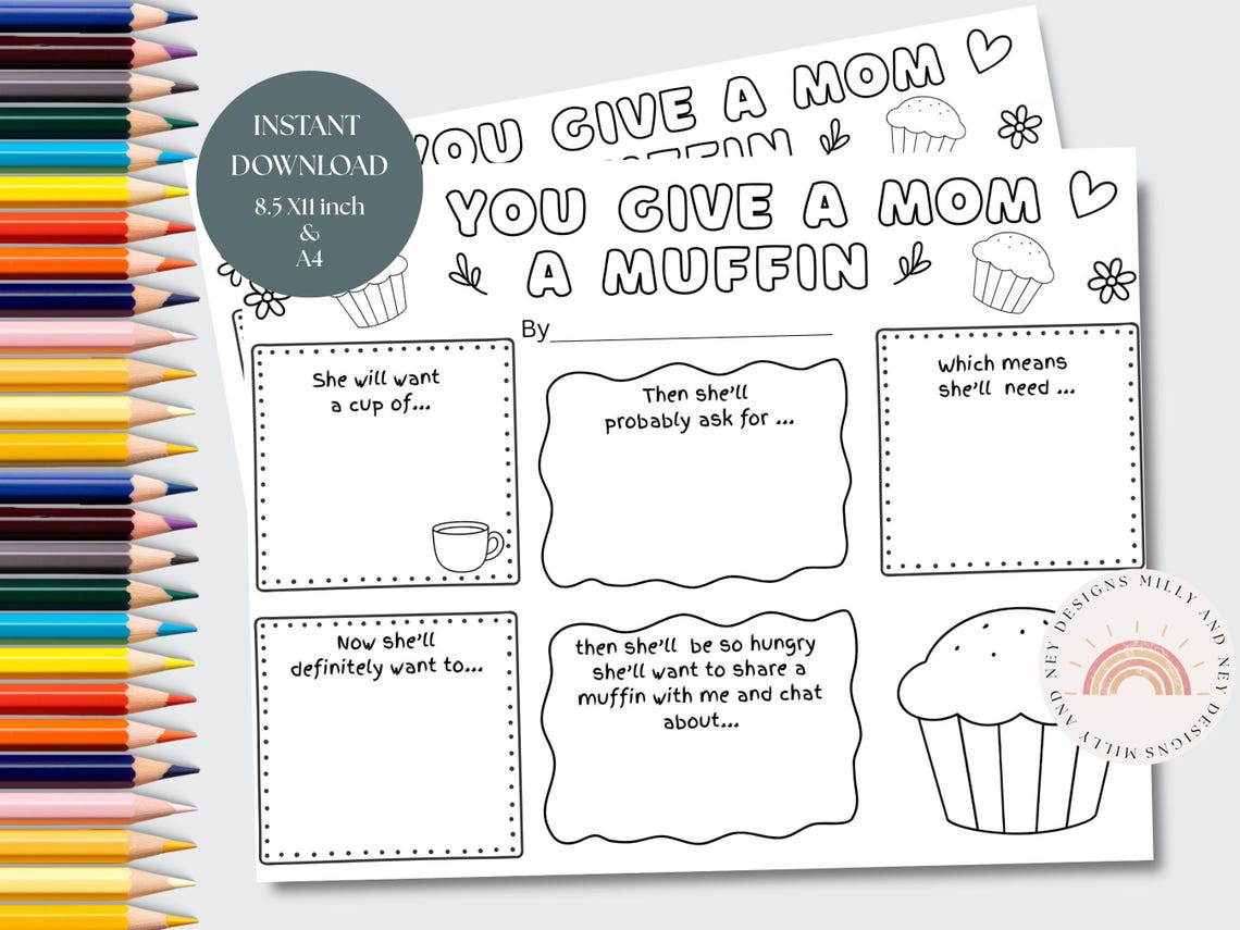 Muffins With Mom Printable, Editable Mother's Day Invitation, Fun Kid's ...