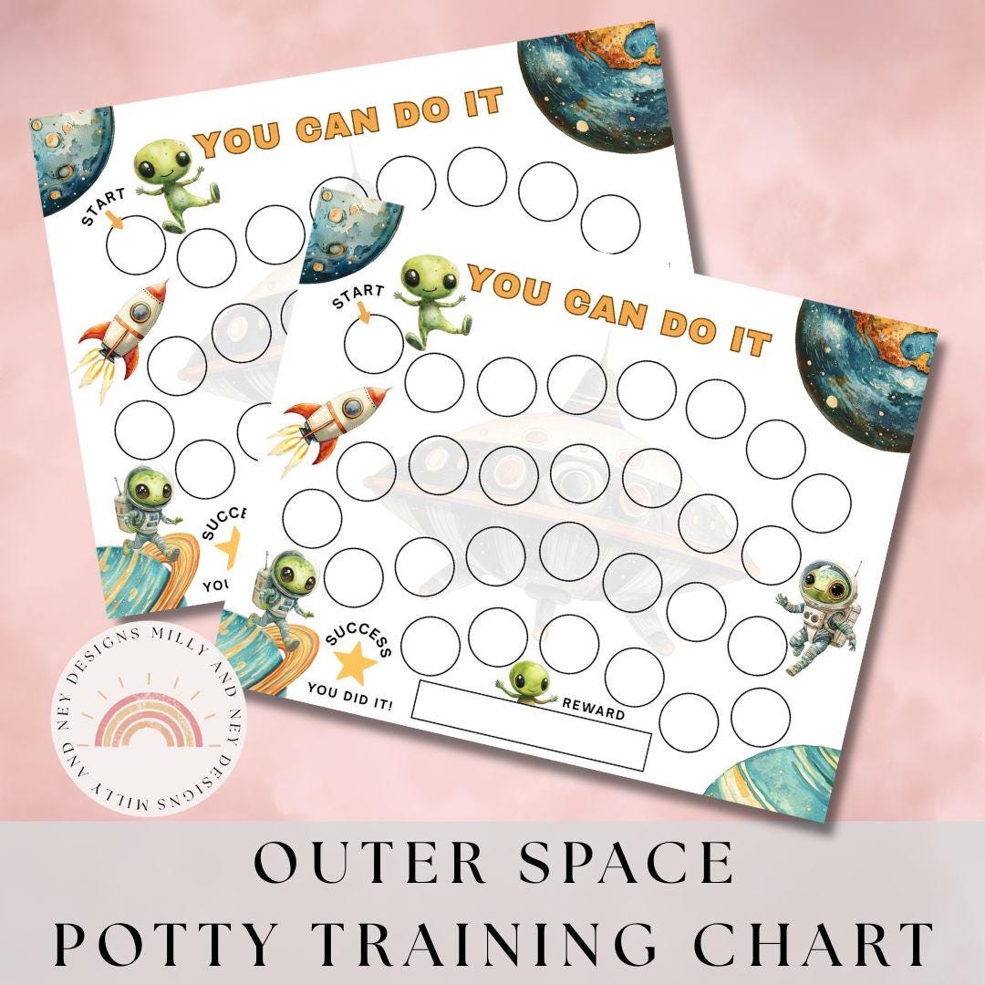 Potty Training Chart Outer Space, Printable Kids Reward Chart, Toddler ...
