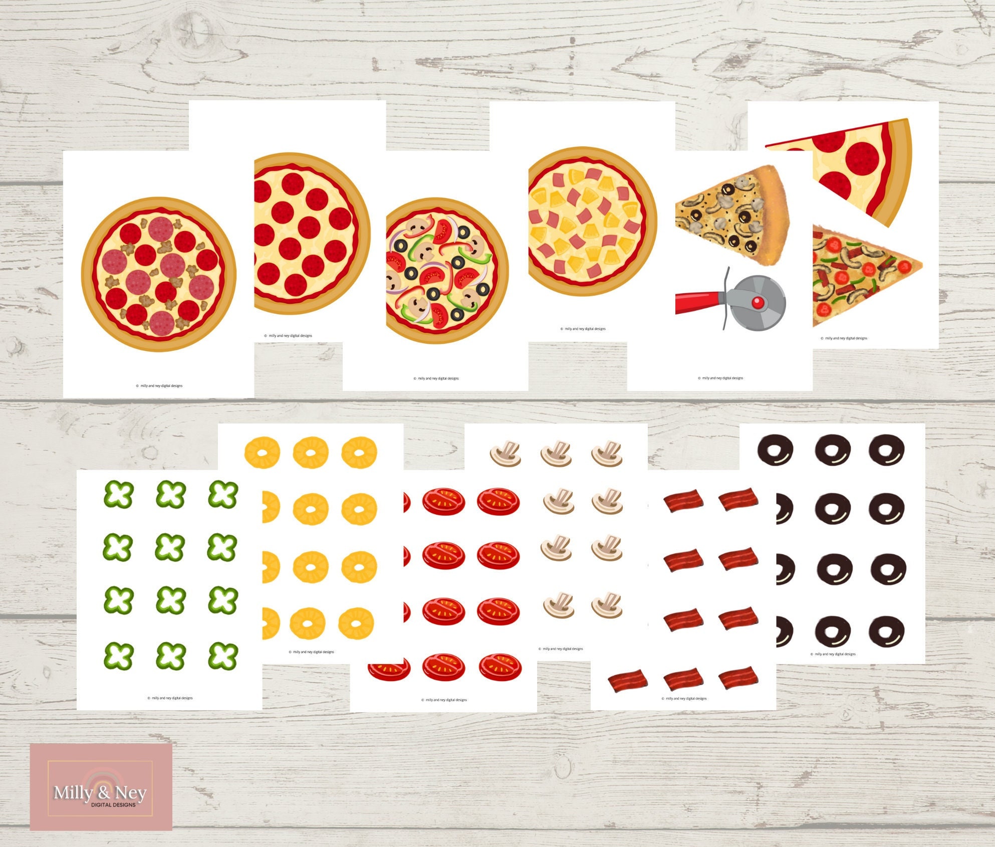 Pretend Play Printable Pizzeria Kids Dramatic Play - Etsy UK