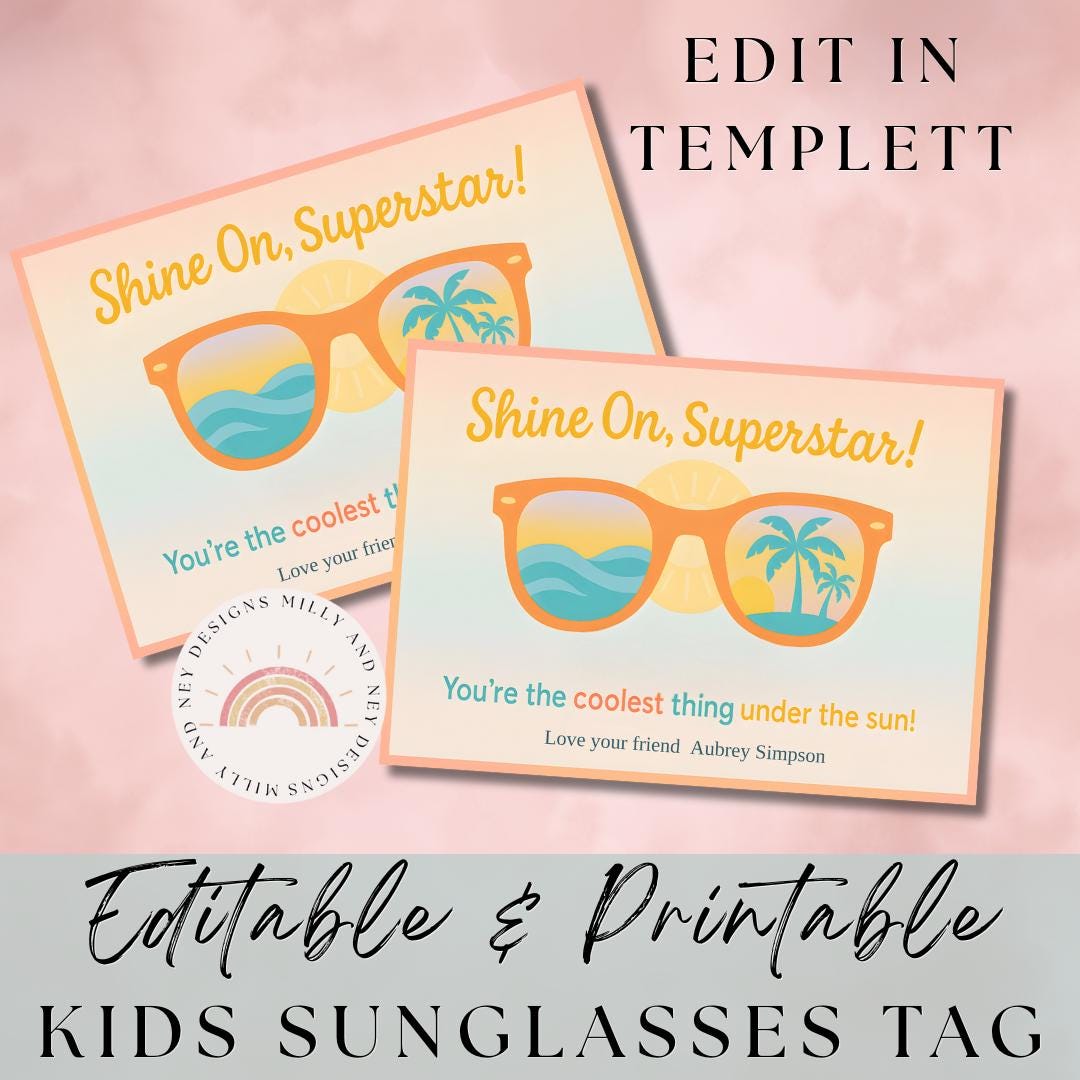 Kids Sunglass Favors, Summer Party Gifts, End of Year Classroom Treats ...
