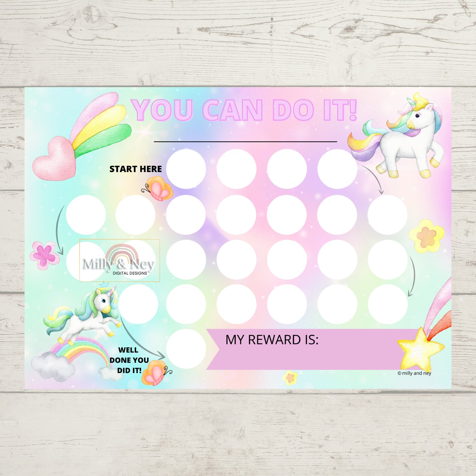 Printable Unicorn Reward Charttoddler Unicorn Chore - Etsy