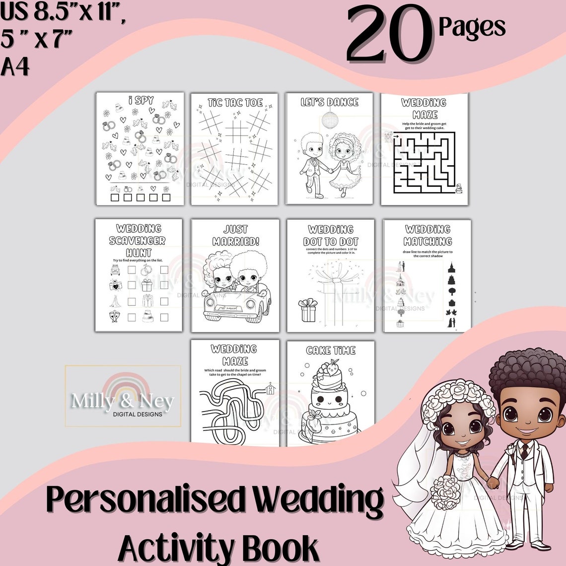 Downloadable Wedding Activities Book Kids Wedding Activities Books ...