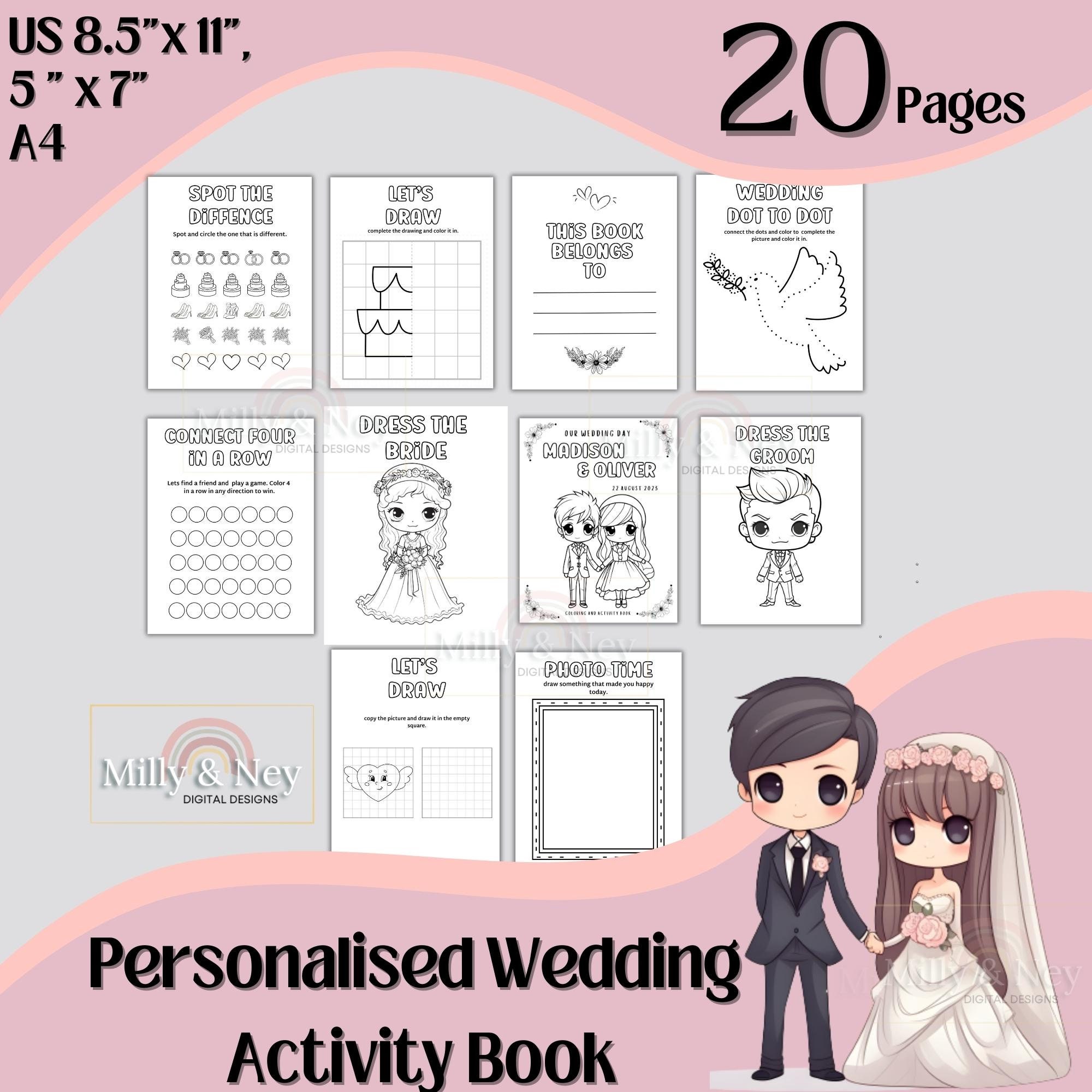 Printable Wedding Activity Book for Kids Activity Book Wedding Coloring ...