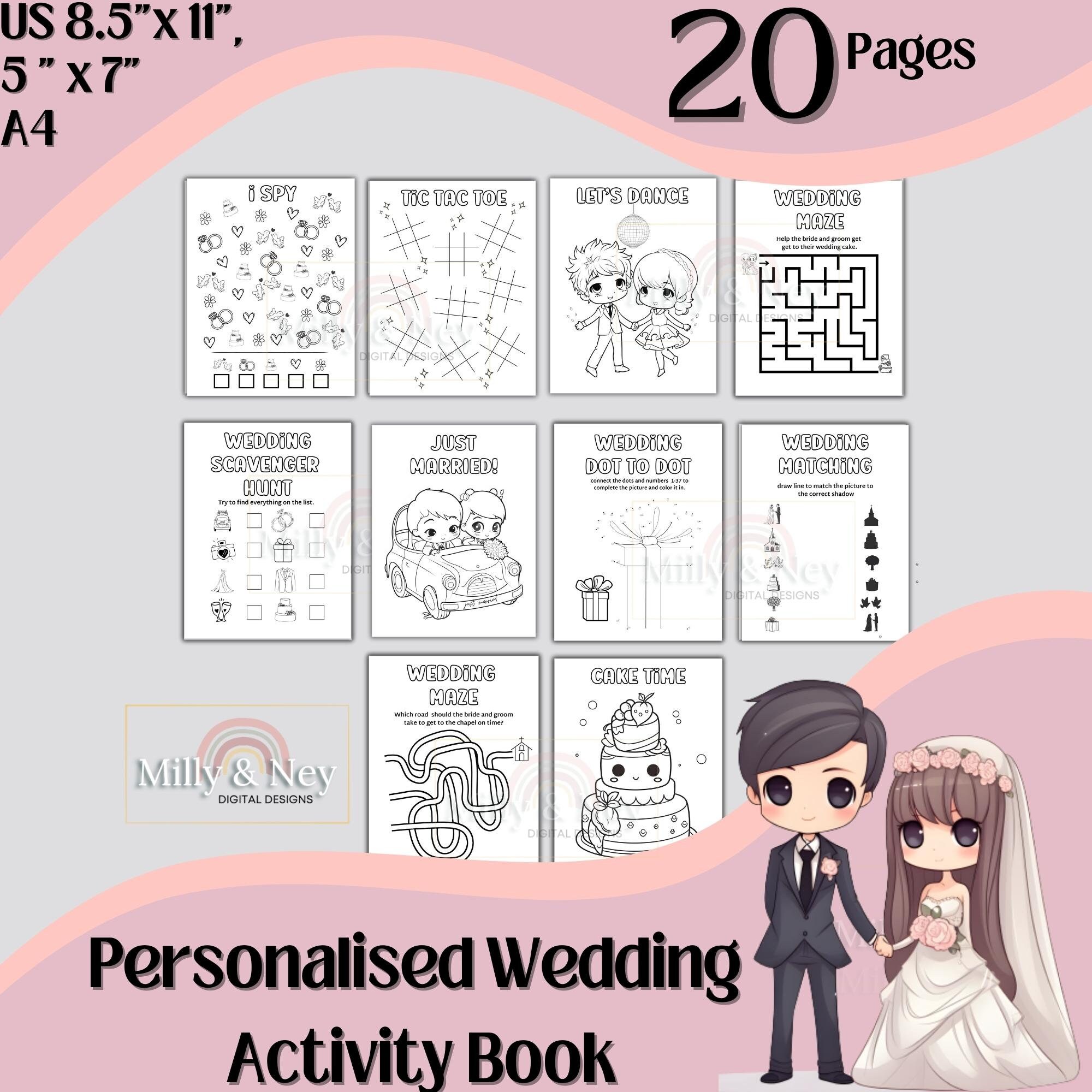 Printable Wedding Activity Book for Kids Activity Book Wedding Coloring ...