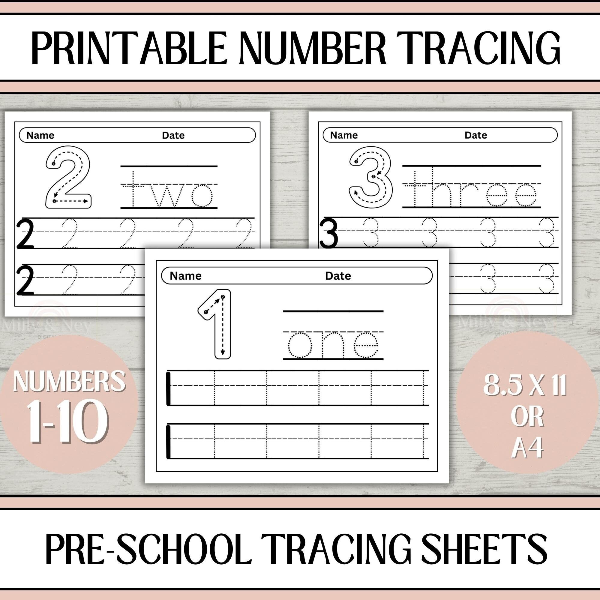 Tracing Numbers 1-10 Printable Number Tracing Worksheets for ...