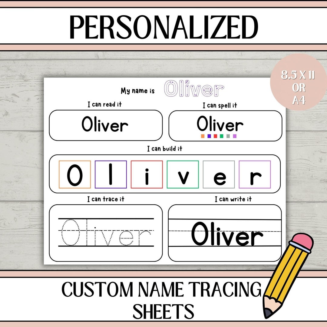 Preschool Name Tracing, Name Tracing for Toddler, Custom Name Tracing ...