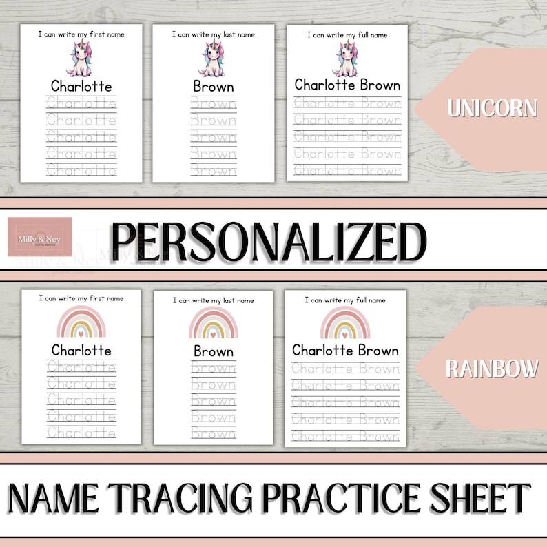 Personalized Name Trace Handwriting Worksheet Kids Printable ...