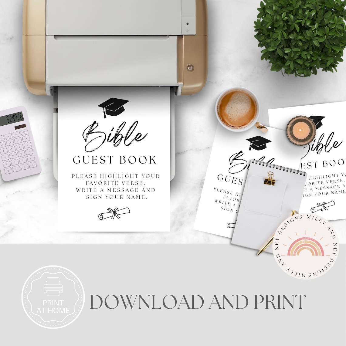 Bible Guest Book Sign for Graduation, Highlight Your Favorite Verse ...