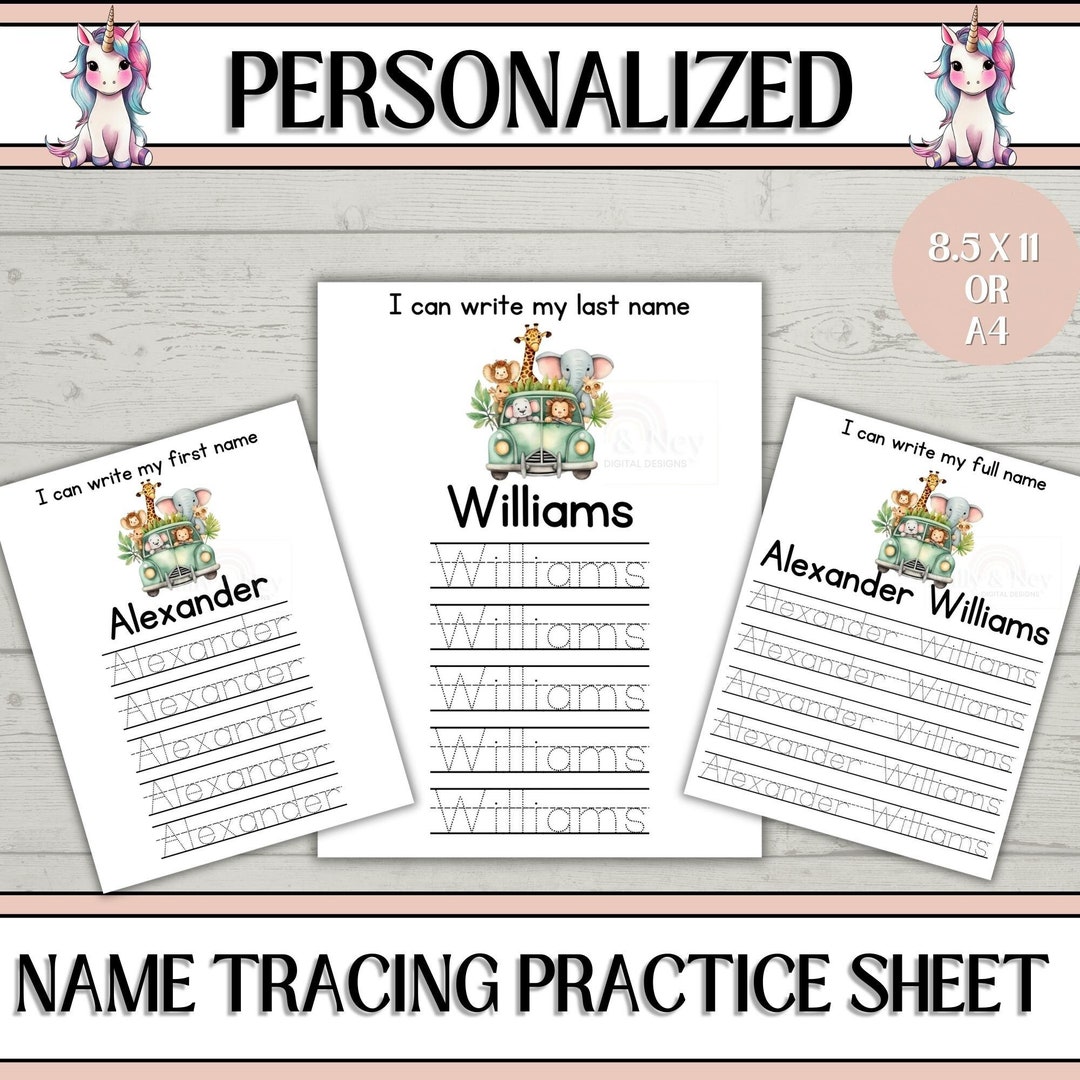 Name Trace Printable Name Tracing Custom Worksheet Personalised Name ...