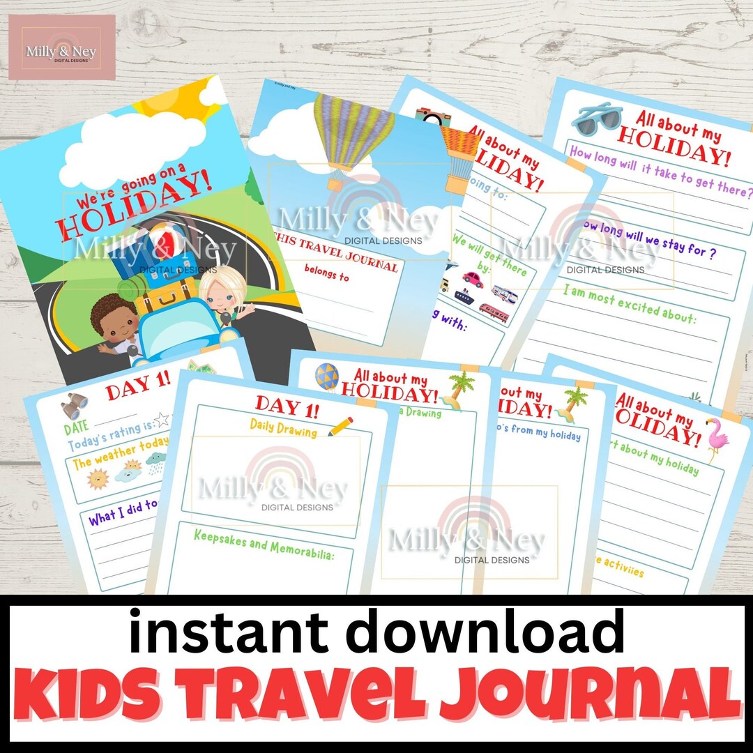 Kids Travel Journal, Travel Memory Book, Kids Travel, Kids Journal ...
