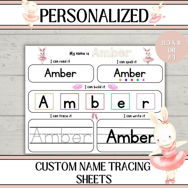 Personalized Handwriting Worksheet, Name Writing Practice, Personalized ...