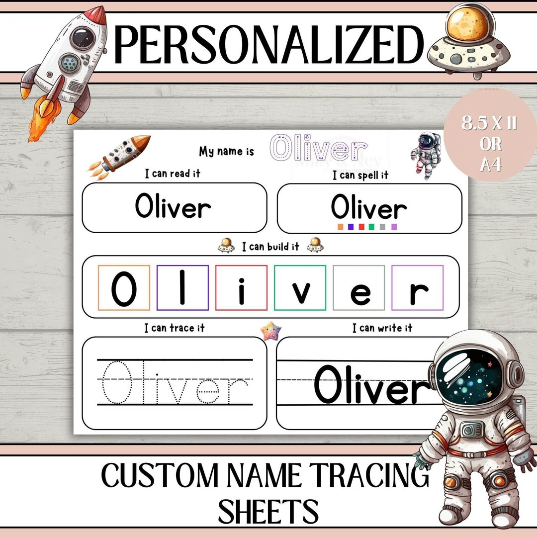 Custom Name Tracing Book, Editable Name Tracing Worksheet, Name Tracing ...