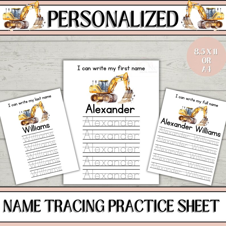 Personalized Name Trace Handwriting Worksheet Kids Printable ...