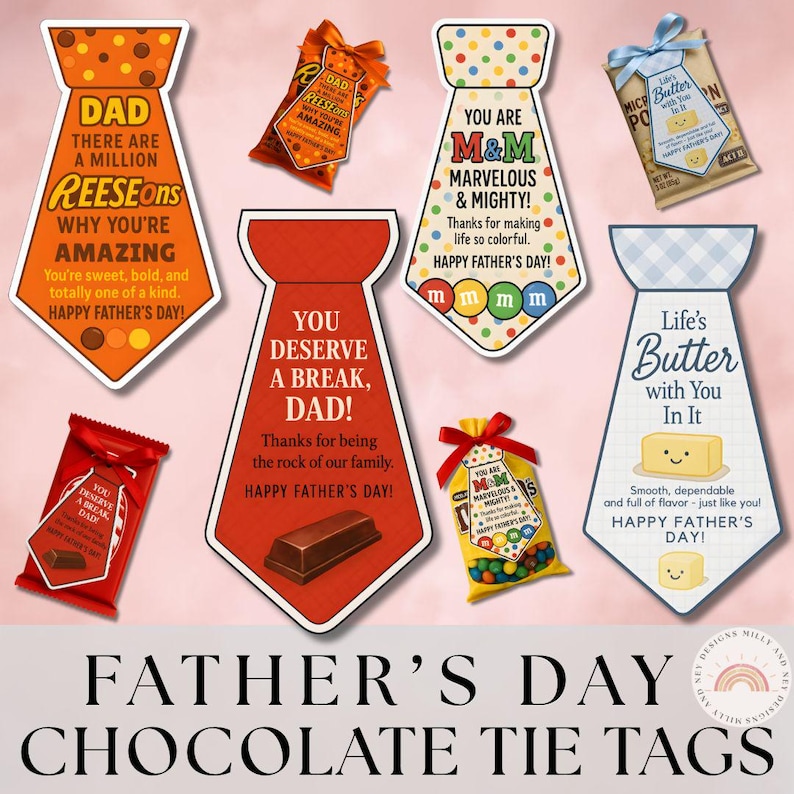 Fathers Day Printable Tie Gift Card, Digital Download for Kids, Fun ...