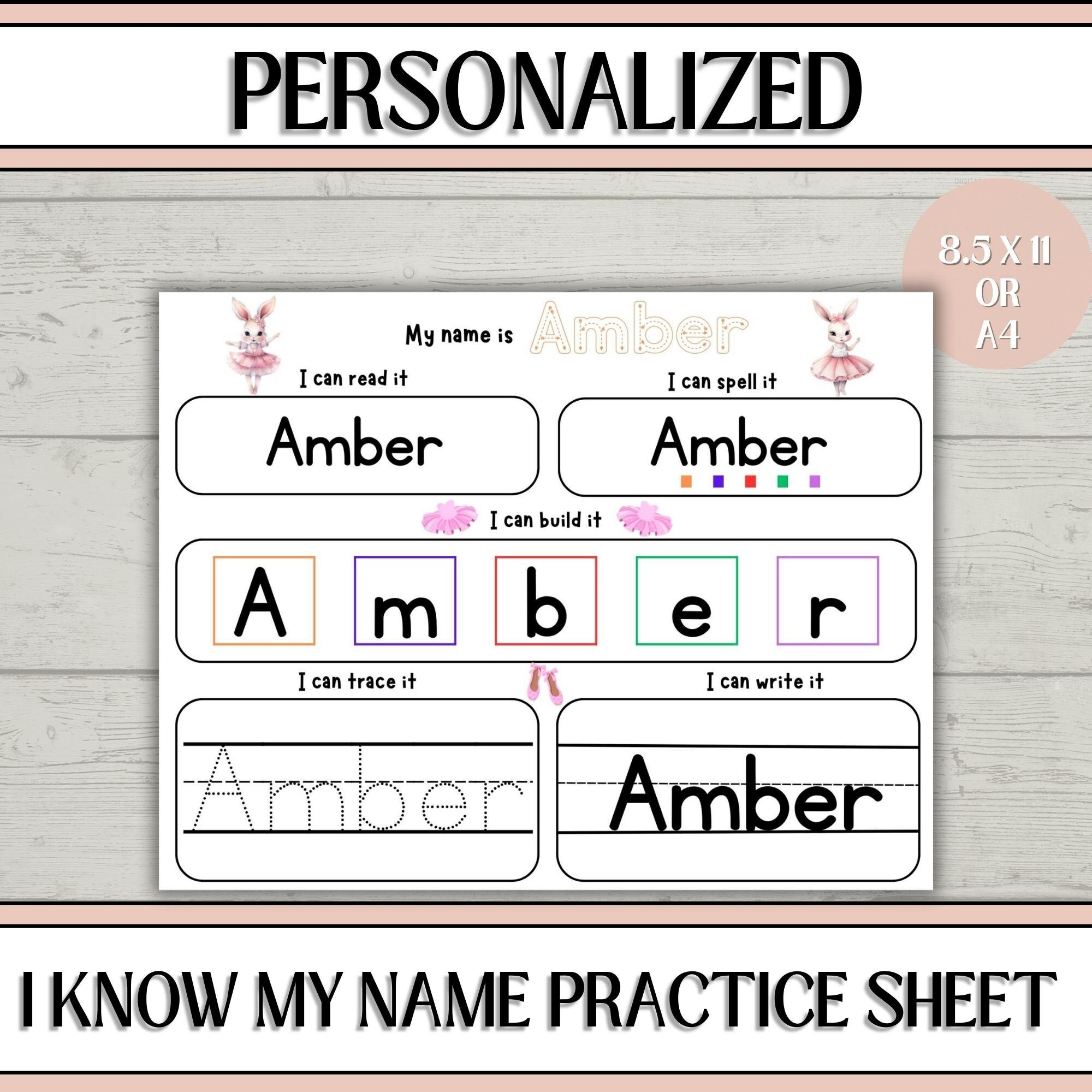 Personalized Handwriting Worksheet, Name Writing Practice, Personalized ...