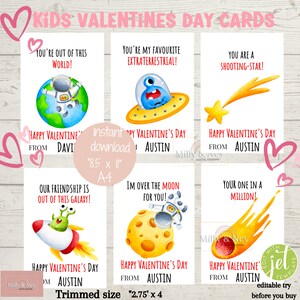 Space Valentine Space Valentine's Day Cards Classroom - Etsy