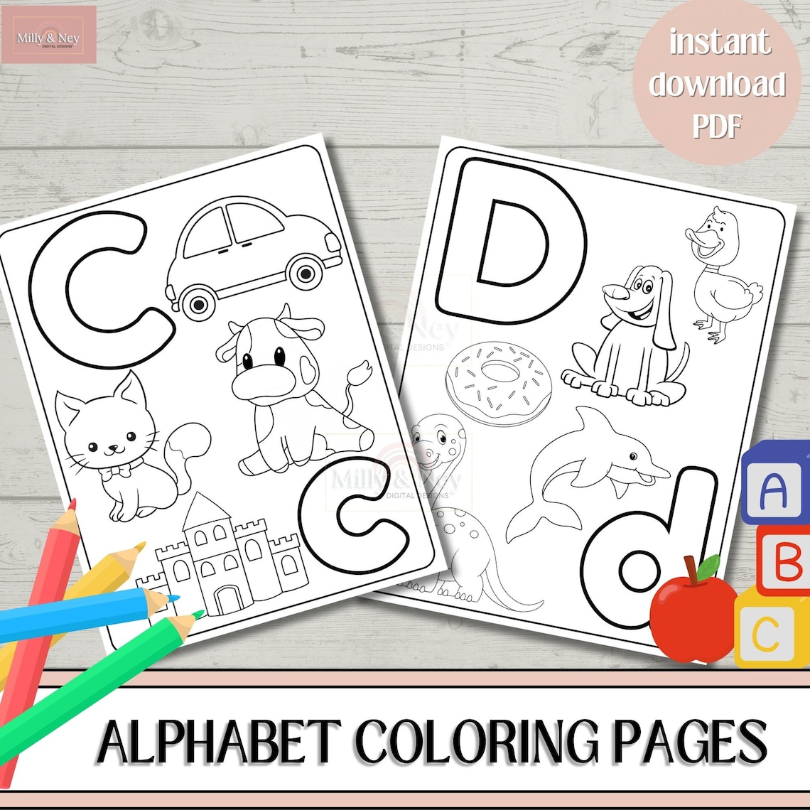 A to Z Alphabet Coloring Pages Pre School Pdf Coloring Pages With ...