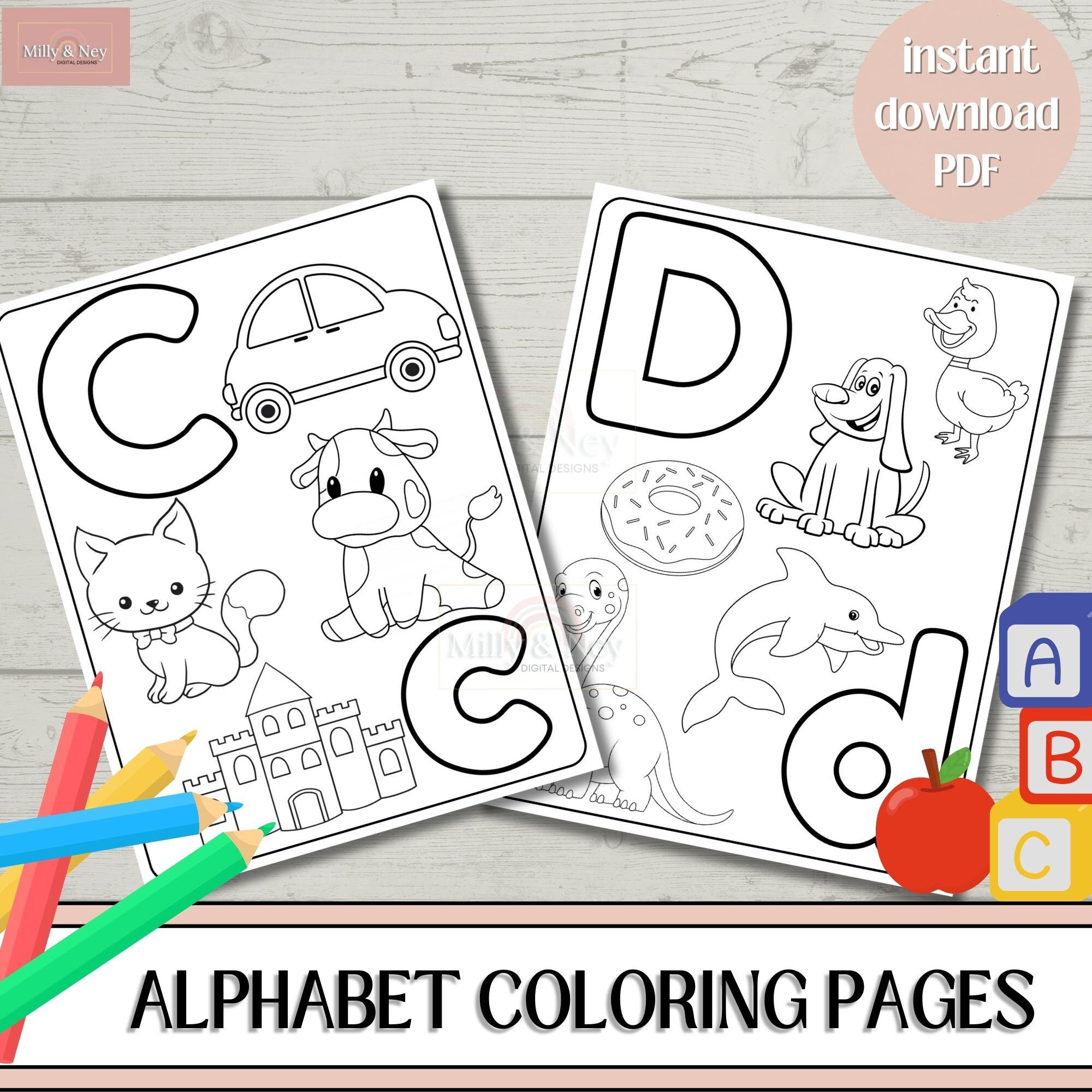 A to Z Alphabet Coloring Pages Pre School Pdf Coloring Pages With ...