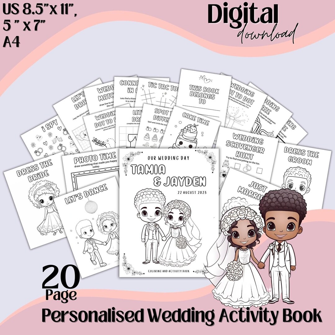 Downloadable Wedding Activities Book Kids Wedding Activities Books ...