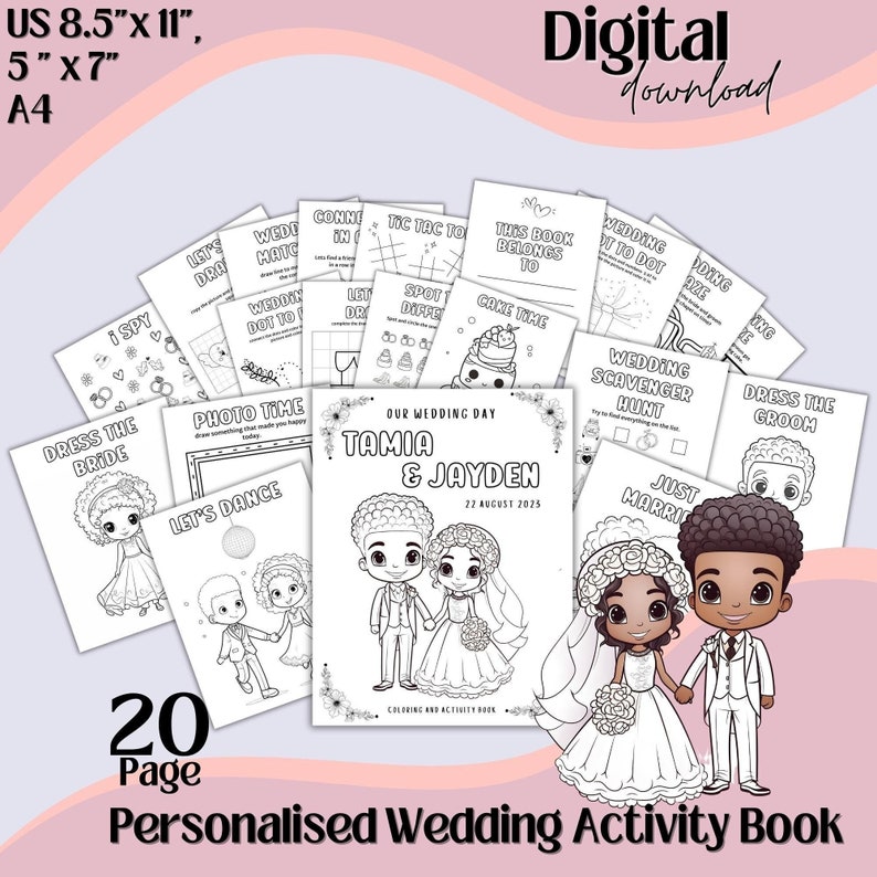 Downloadable Wedding Activities Book Kids Wedding Activities Books ...